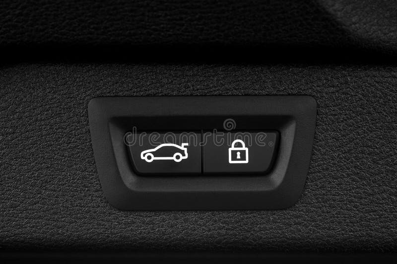 Car trunk closing button. stock photo. Image of expensive - 51949514
