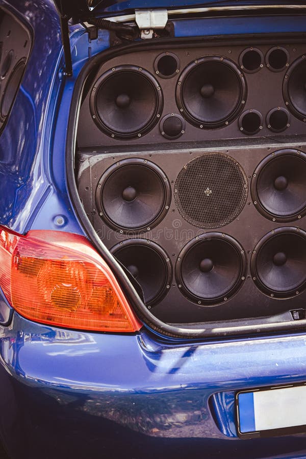 Car Trunk Full of Stereo Speakers Stock Photo - Image of exclusive ...