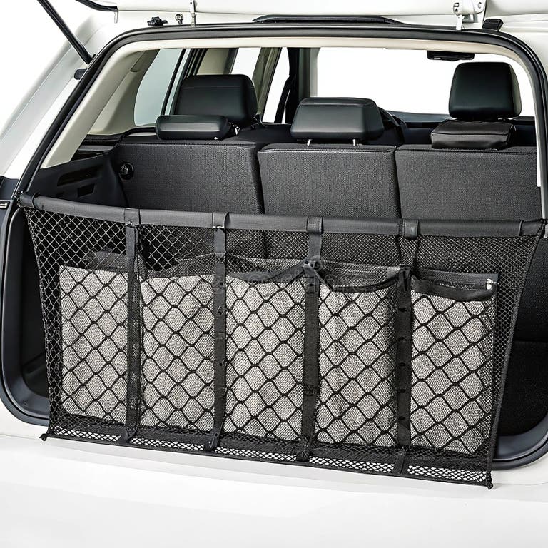 Car Trunk Net Cargo Organizer with Hooks Stock Illustration ...