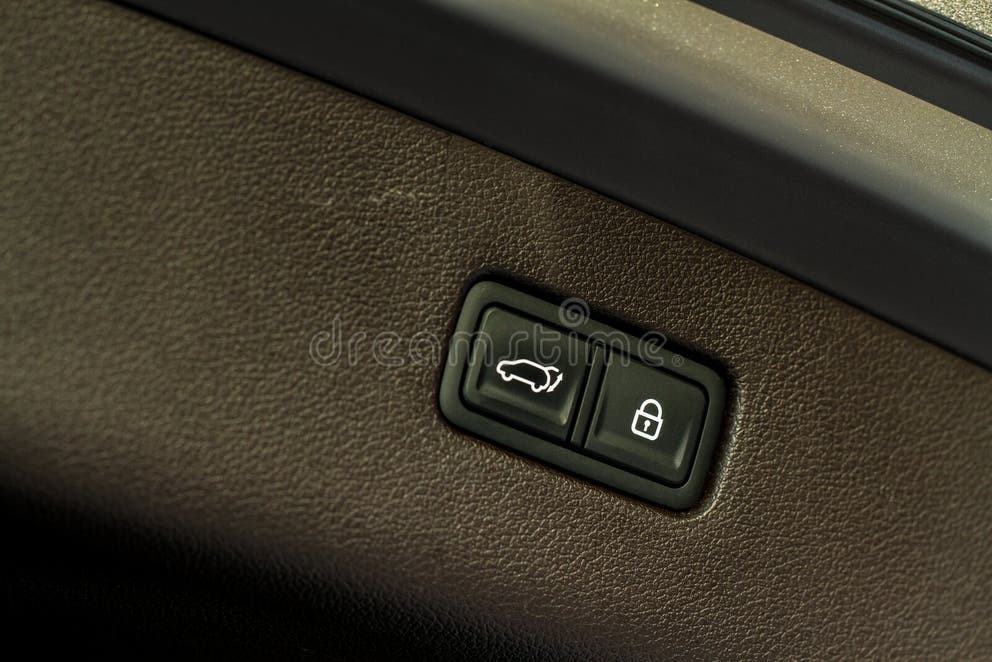 Car trunk open button. stock photo. Image of lock, detail - 266802202
