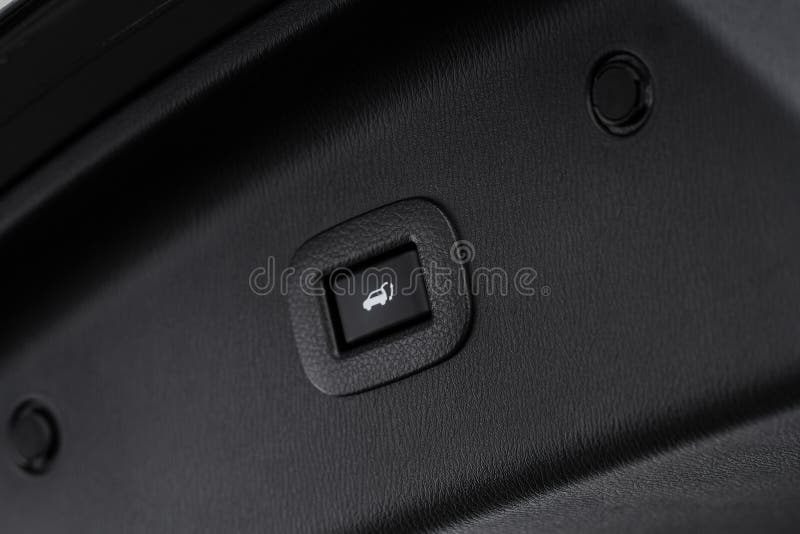 Car Trunk Open Button. Electric Trunk Switch Controller Stock Photo ...