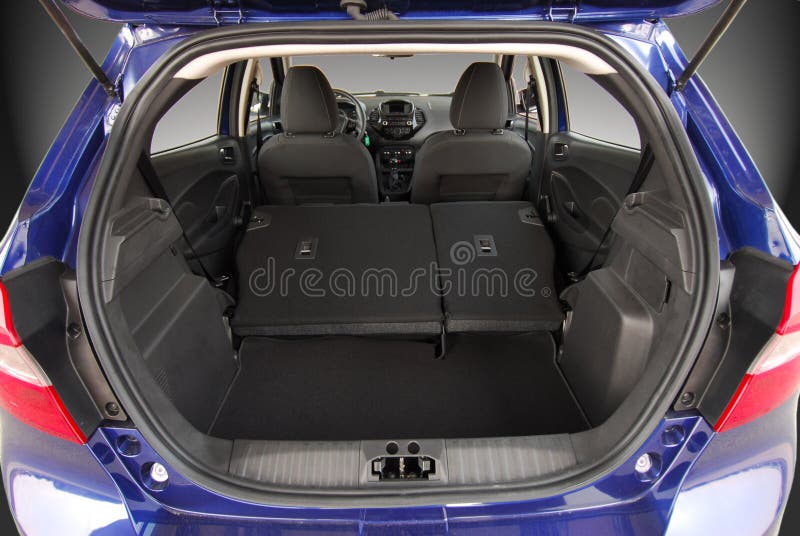 Car Trunk with Rear Seats Folded Stock Photo - Image of compartment ...