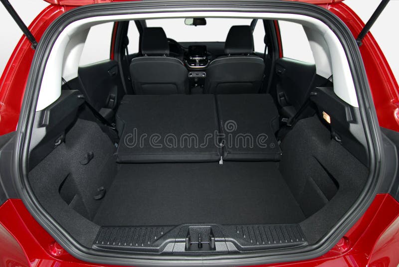 Car Trunk with Rear Seats Folded Stock Photo - Image of transport, open ...