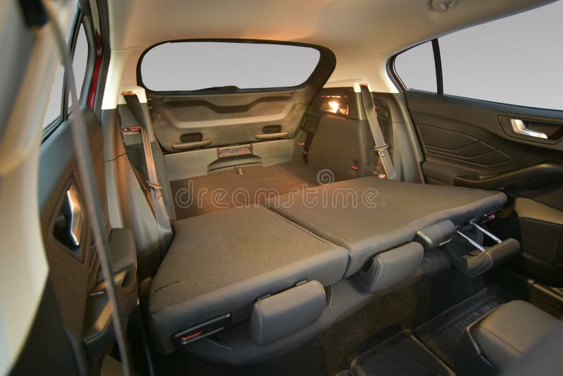 Car Trunk with Rear Seats Folded Stock Photo - Image of shiny, seats ...