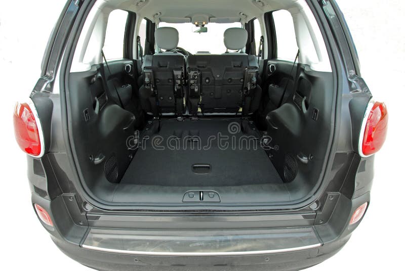 Car Trunk with Rear Seats Folded Stock Image - Image of drive, spacious ...