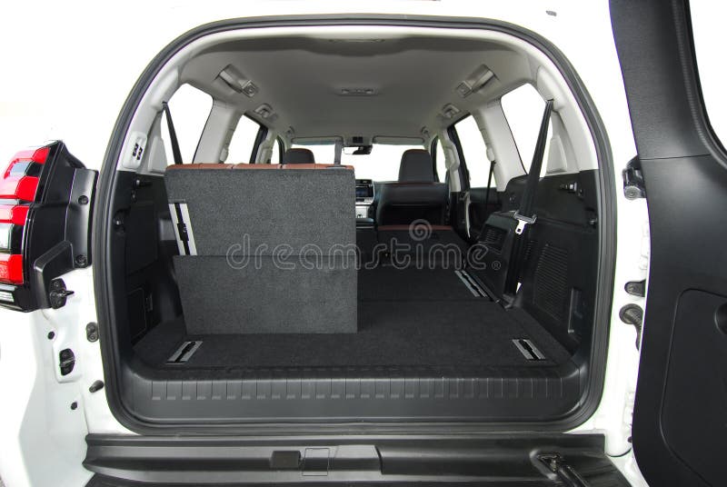 Car Trunk with Rear Seats Folded of the Station Wagon Stock Photo ...