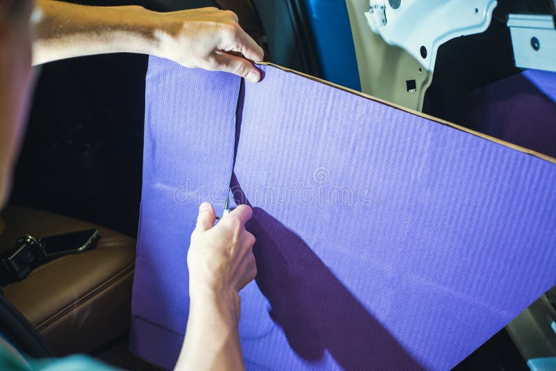 Sound Insulation of the Car Stock Image - Image of hand, interior ...