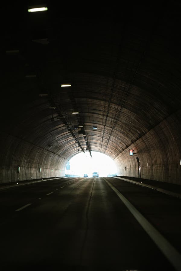 Car Tunnel with Moving Cars Stock Image - Image of lamps, circular ...