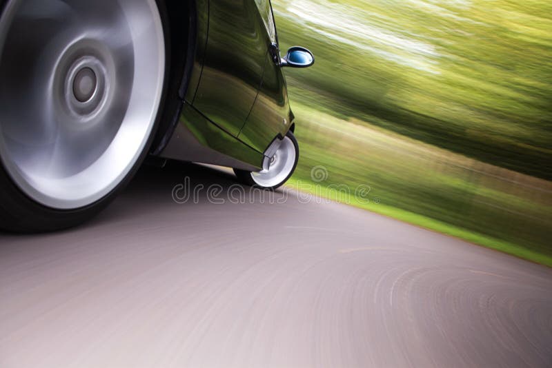 Fast moving car stock photo. Image of automobile, high - 8605992