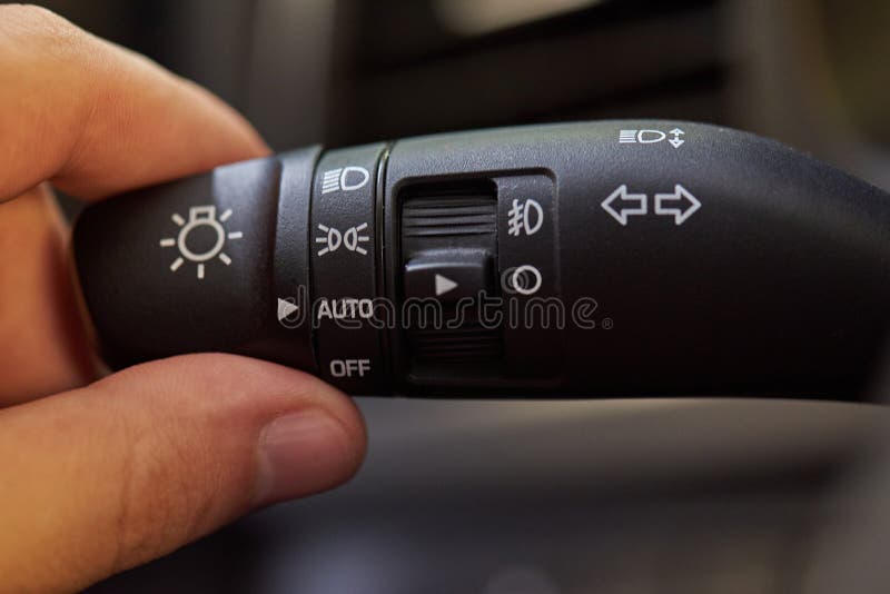 Car Turn Light Switch Handle Stock Image - Image of black, adjustment ...