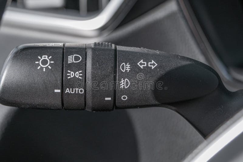 Car Turn Signal Switch with Light Switch Stock Image - Image of ...