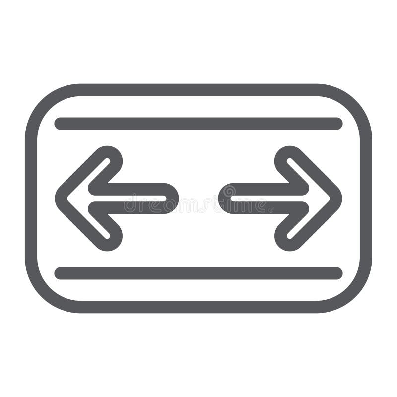 Car Turn Signals Line Icon, Auto and Panel, Dashboard Sign, Vector ...