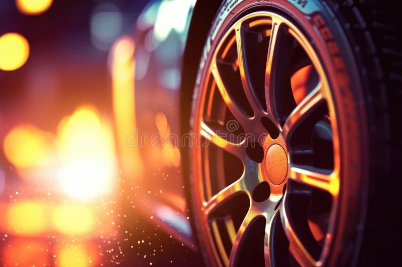 Car Tyre and Wheel in a Close-up Shot, Macro Shot - Made with ...