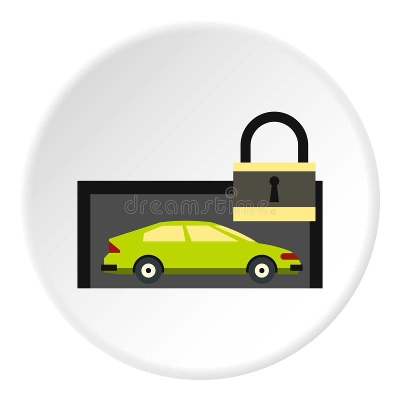 Car is Under Protection Icon, Flat Style Stock Vector - Illustration of ...