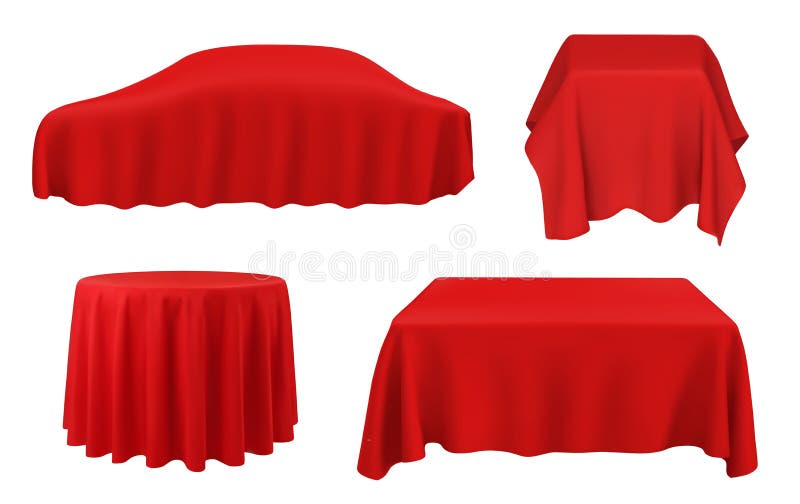 Car Under Red Silk, Vector Tablecloths on Tables Stock Vector - Illustration of empty, ceremony ...
