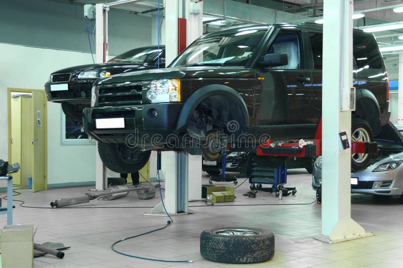 Car under repair stock image. Image of disassemble, wheel - 12037823