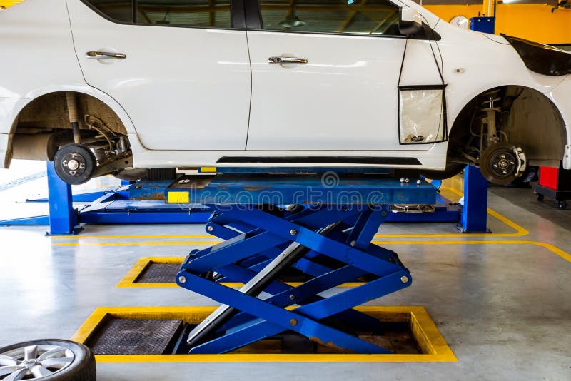 Car under repair. stock image. Image of intake, lever - 36627995