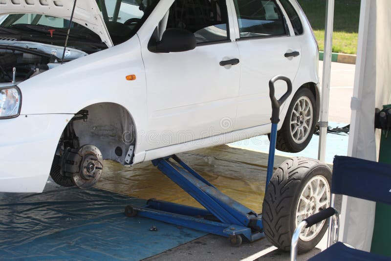 Car under repair stock image. Image of disassemble, wheel - 12037823