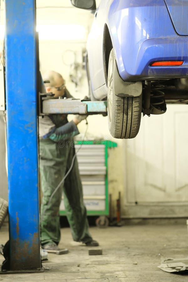 Car under repair stock photo. Image of industry, garage - 79994424