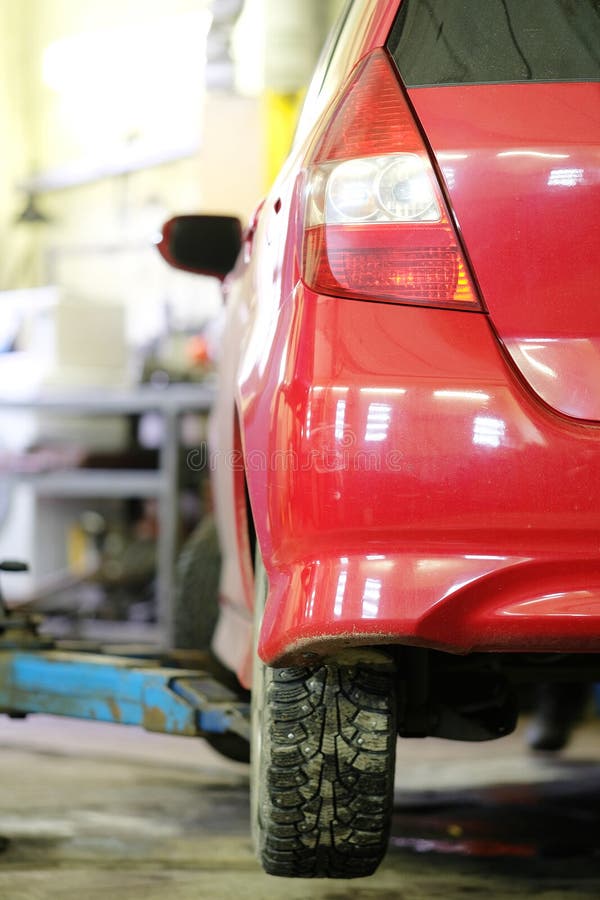 Car under repair stock image. Image of machinery, manufacturing - 80157861