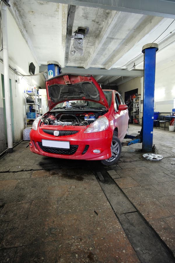 Car under repair stock image. Image of station, garage - 80347375