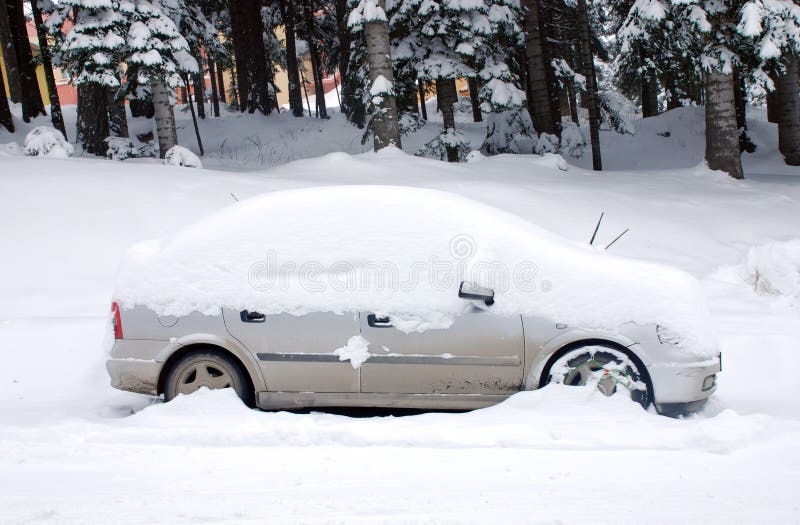 Car under snow stock photo. Image of heavy, inconvenient - 12951554