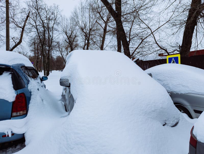 Car Under Snow after Blizzard and Snowfall Stock Image - Image of ...