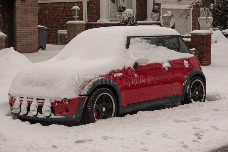 Car Under Snow after Snow Storm in New York Stock Image - Image of ...