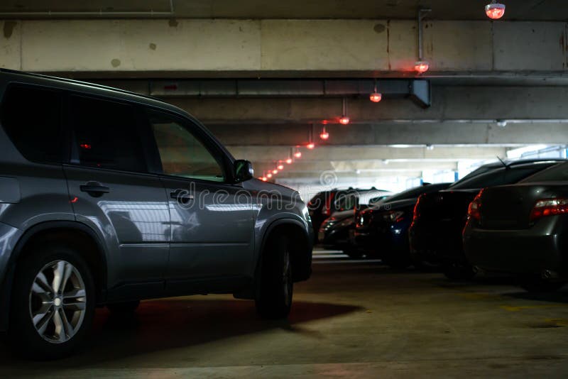 Car on the Underground Parking Stock Photo - Image of area, concrete ...