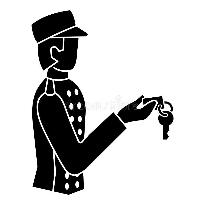 Man valet icon, flat style stock vector. Illustration of symbol - 79272297