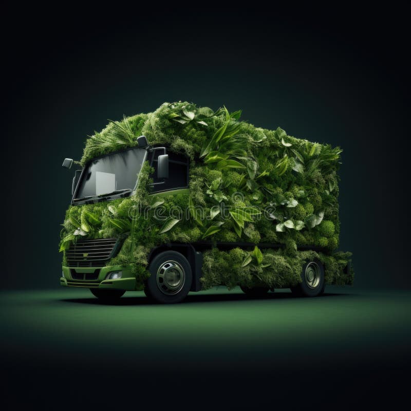 Car Van Concept in Green Environment Concept Stock Illustration ...