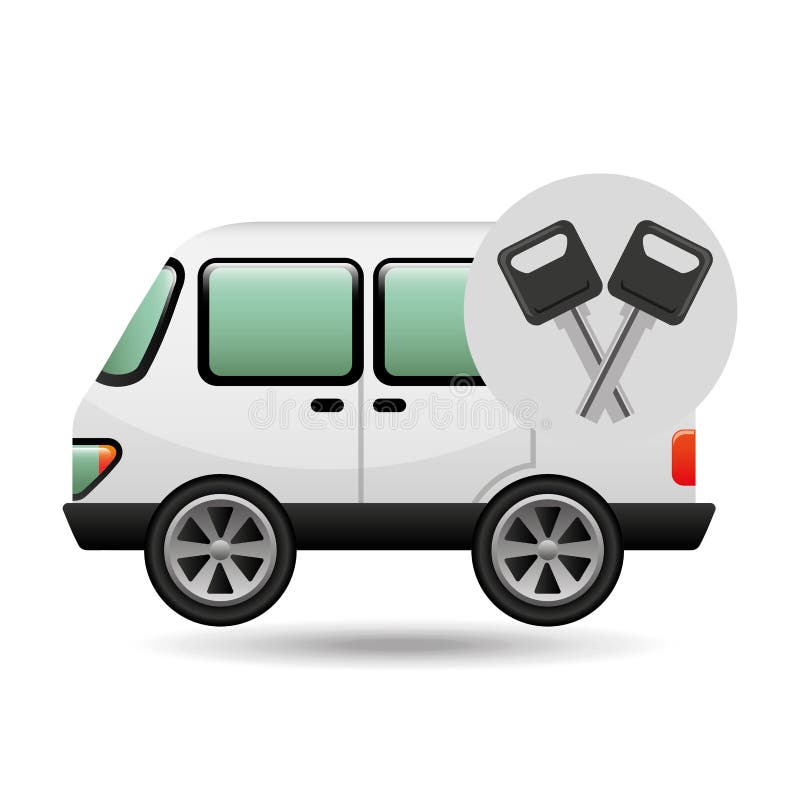 Car Van and Keys Icon Graphic Stock Vector - Illustration of passengers ...