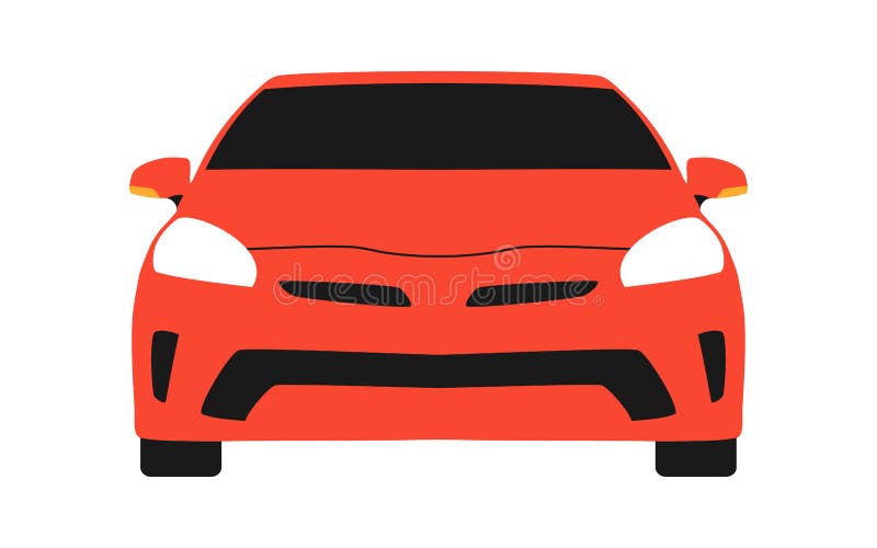 Car Vector Front View Red Color 10 Eps Stock Vector - Illustration of ...
