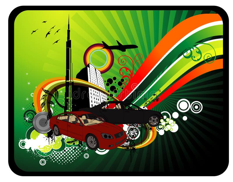 Car vector illustration stock vector. Illustration of building - 7305712