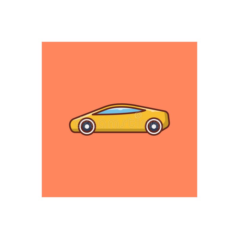 Car Vector Flat Colour Icon Stock Vector - Illustration of silhouette ...