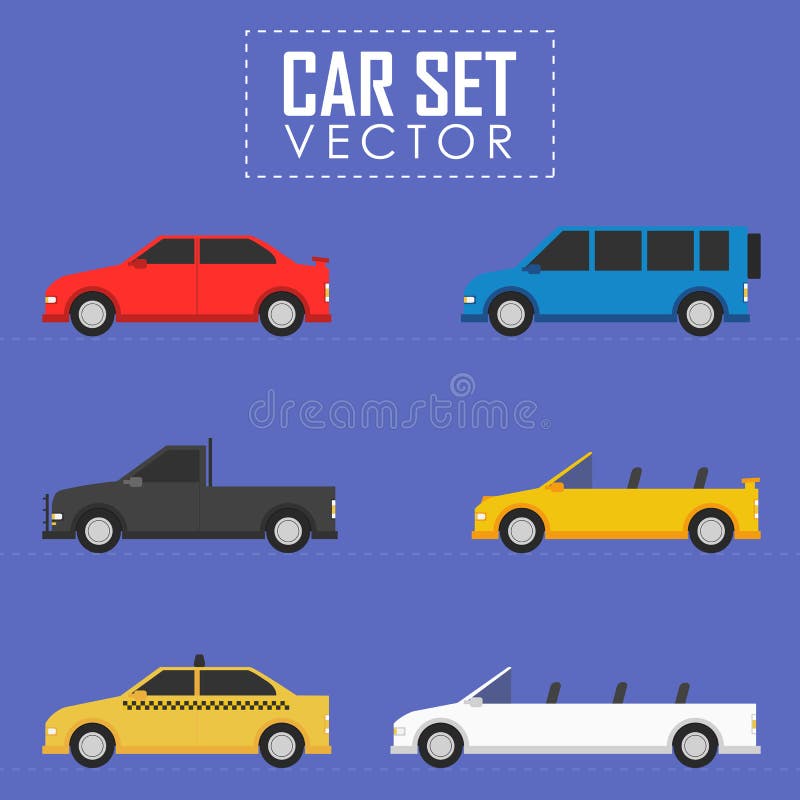Car vector set stock vector. Illustration of colorful - 63108850