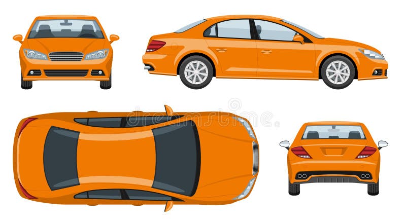 Car Vector Template Side, Front, Back Top View Stock Vector ...