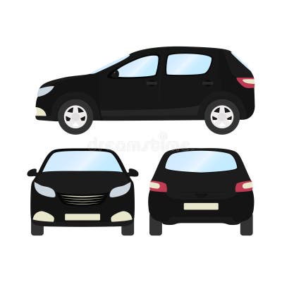 Car Front Back Top Black White Stock Illustrations – 448 Car Front Back ...