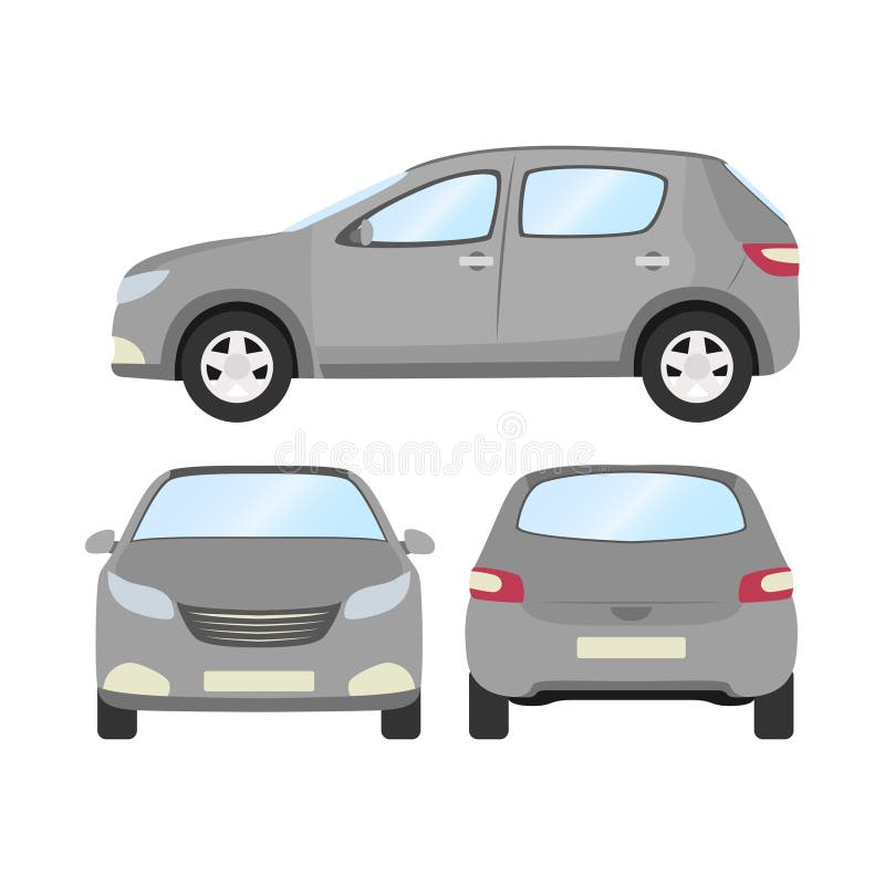 Car Vector Template on White Background. Business Hatchback Isolated ...