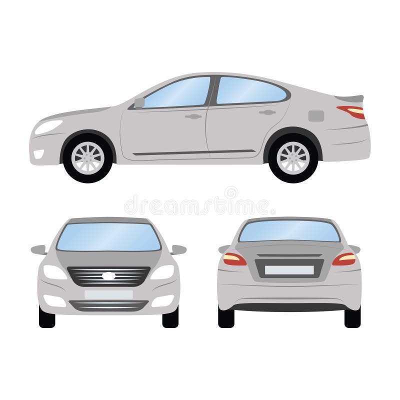 Car Vector Template on White Background. Business Sedan . Grey Sedan ...