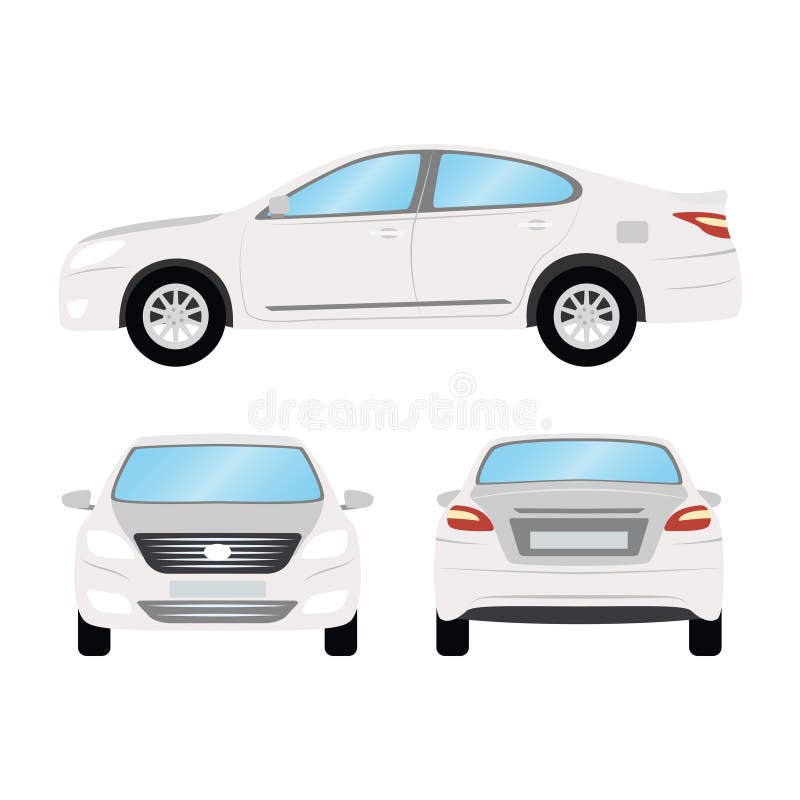 Car Vector Template on White Background. Business Sedan Isolated. White ...