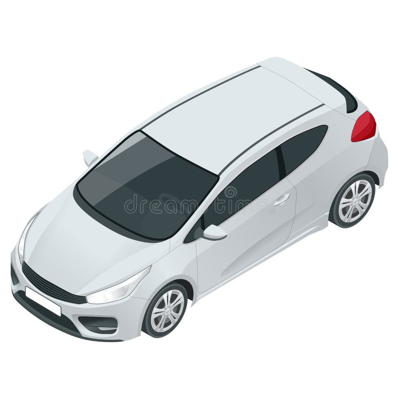 Car Vector Template on White Background. Compact Crossover, CUV, 3-door ...