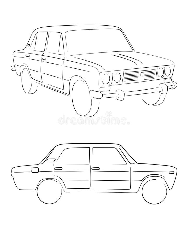 Car VAZ 2106 vector stock vector. Illustration of isolation - 61938527