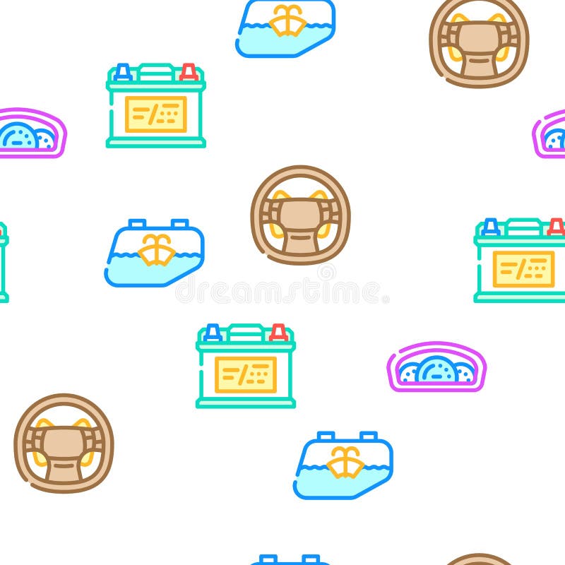 Car Vehicle Details Vector Seamless Pattern Stock Illustration ...