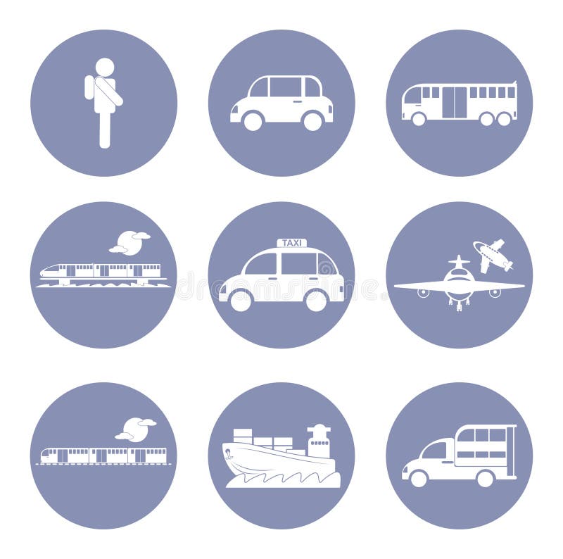 Car or Vehicle Icon Set, Transportation Concept for Design Presentation ...