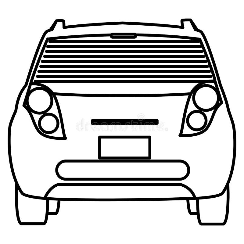 Sedan car back view stock illustration. Illustration of engine - 199560725