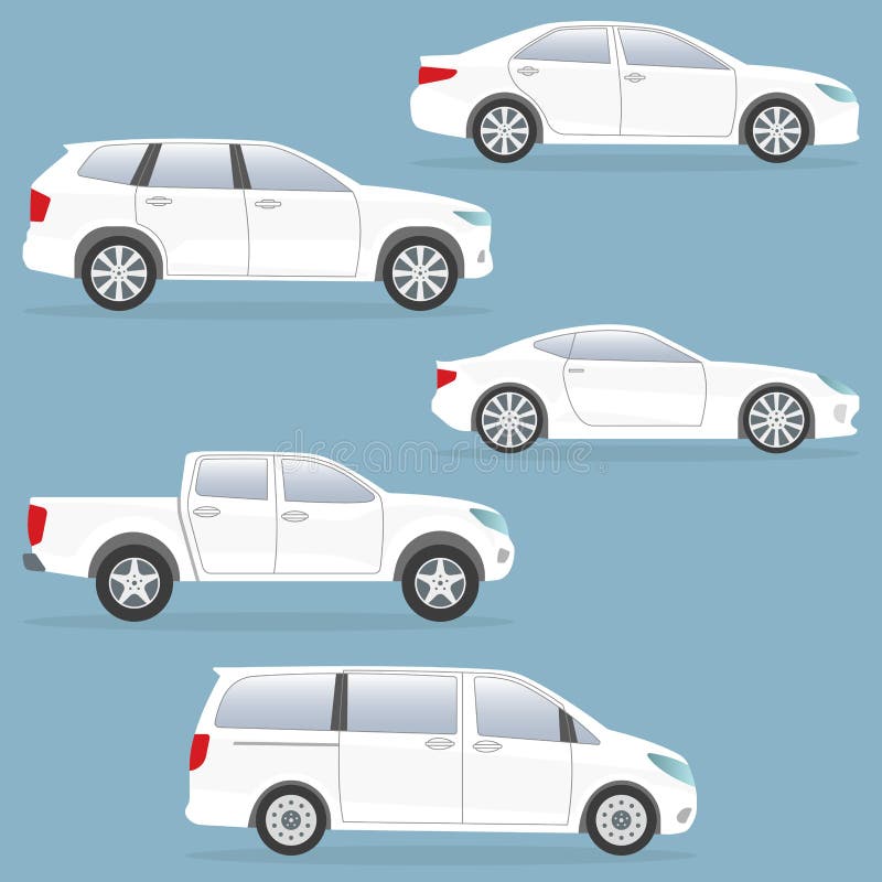 Cars Icon Set: Sedan, Suv, Van, Pickup, Coupe, Sport Car. Side View ... Cars Icon Set: Sedan, Suv, Van, Pickup, Coupe, Sport Car. Side View ...