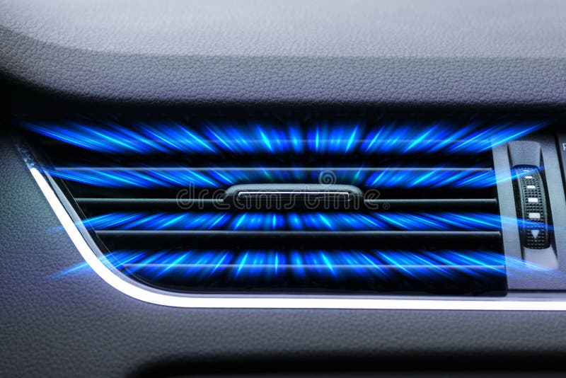 Car Vent with Cold Air. Cockpit Vent Air Flow of Modern Car. Cool ...