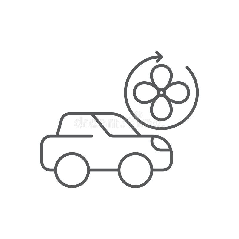Car Ventilation System Vector Icon Symbol Isolated on White Background ...