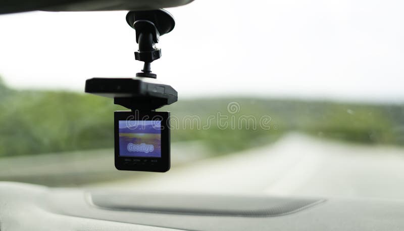 Car Video Camera Dash Cam Inside of Car on Highway with Blurred ...